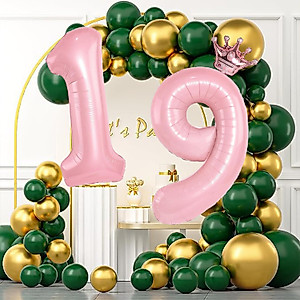 YFHVJTKO 32 Inch Number 20 Rose Gold Crown Balloon Set,20th Celebration Decorations for Happy 20th Birthday Party Wedding Bridal Shower Engagement Photo Shoot Anniversary Decoration, Pink 20 Balloon