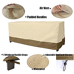 Vanteriam Outdoor Rectangular / Oval Patio Dining Table Cover-Waterproof Large Outdoor Patio Furniture Cover for Dining Table