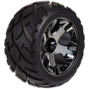 Traxxas 3776A Anaconda 2.8" Tires Assembled on All-Star Black-Chrome Wheels
