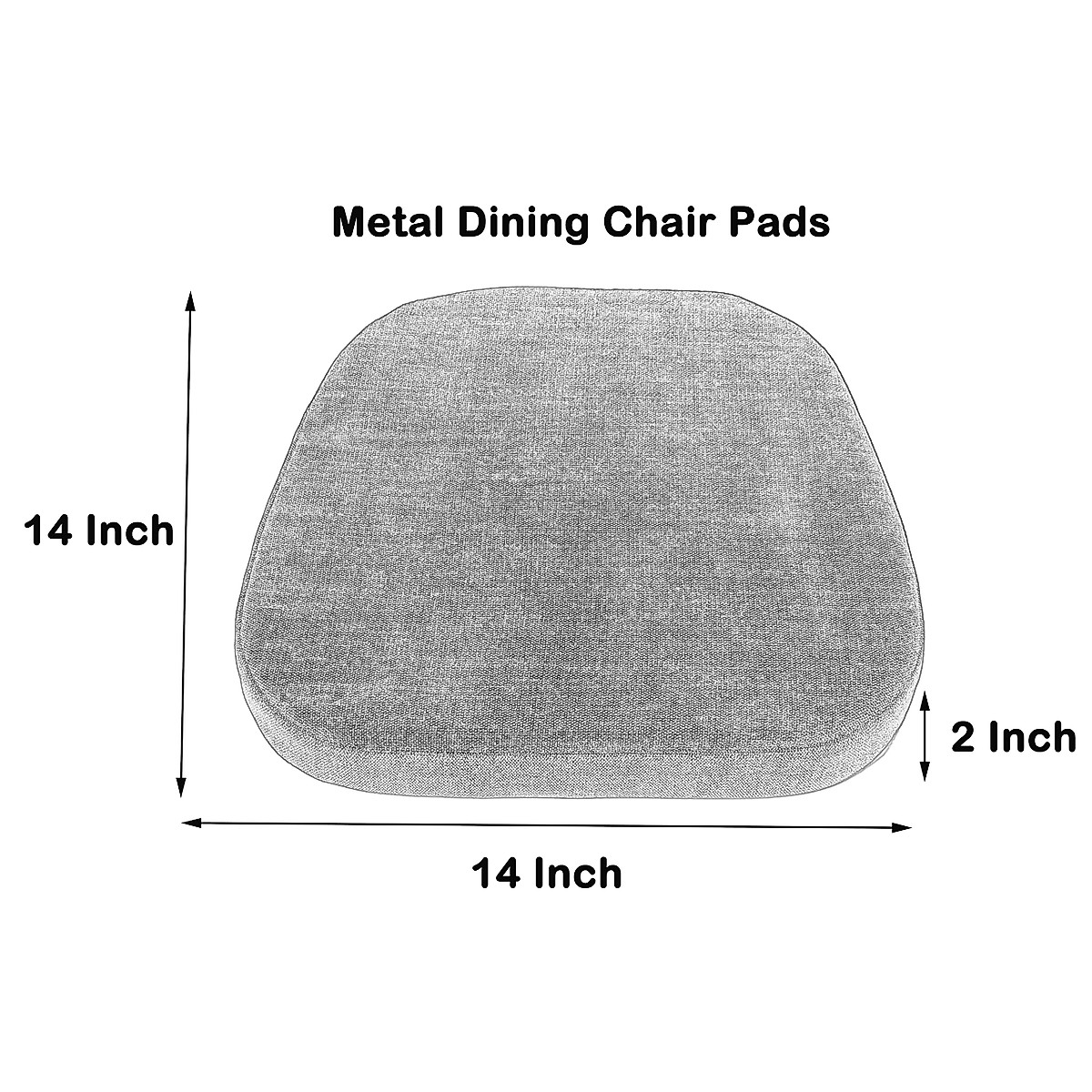 Loveboat Metal Chair Cushions, 14x14 Inches Metal Dining Chair Pads with Ties for Tolix Style Metal Chairs 2 Pack Navy