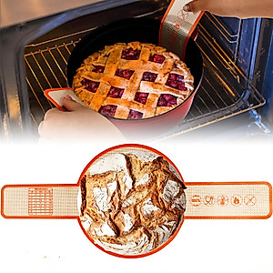UBeesize Thickened Silicone Bread Sling, Reusable Sourdough Bread Baking Mat For Dutch Oven 2-8 Qrt, Non-Stick, Easy To Clean, With Extra Long Handles Bread Baking Sheet Liner