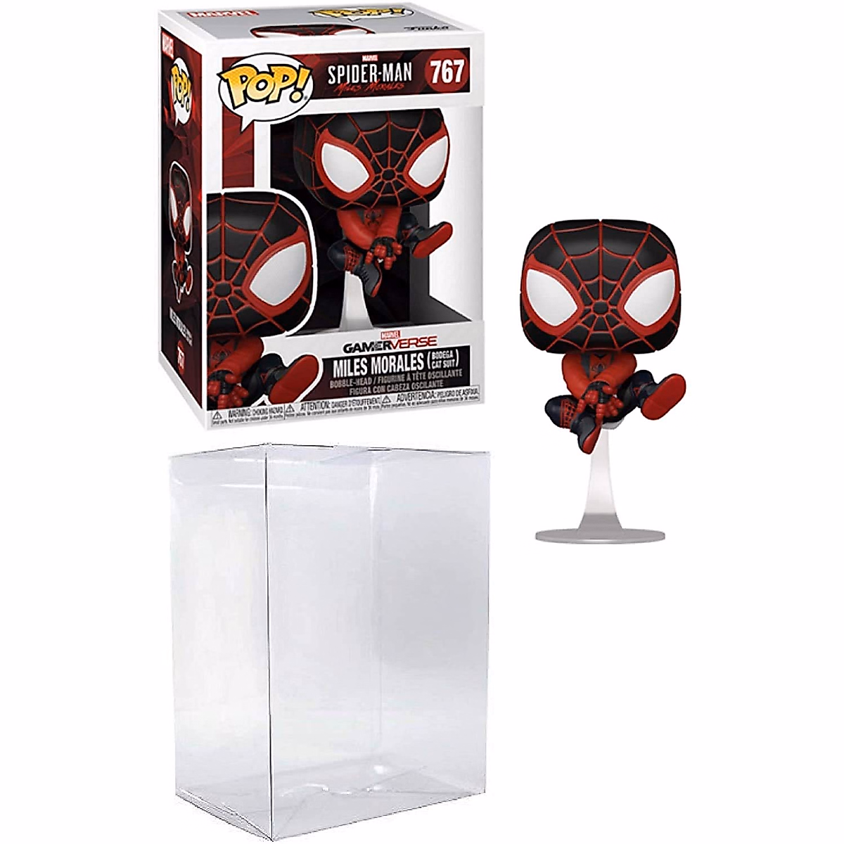 Spider-Man Miles Morales Bodega Cat Suit Pop # 767 Marvel Gamerverse Vinyl Figure (Bundled with EcoTek Protector to Protect Display Box)