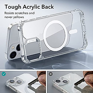 ESR for iPhone 14 Case/iPhone 13 Case, Compatible with MagSafe, Shockproof Military-Grade Protection, Air-Guard Corners, Magnetic Phone Case for iPhone 14/13, Air Armor Magnetic Case (HaloLock), Clear