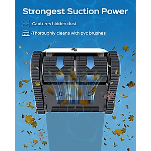 WYBOT Cordless Robotic Pool Cleaner, Ultra Strong Suction, Wall Climb Pool Vacuum with Intelligent Route Planning, Lasts 110Mins, Triple-Motor, Ideal for In-Ground Pools Up to 60 Feet (Black) (WY004)