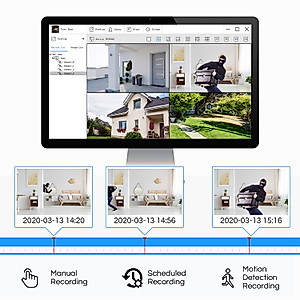ZOSI 2.0MP HD 1080P 1920TVL Hybrid 4-in-1 TVI CVI AHD 960H CVBS CCTV Dome Camera Indoor Outdoor ,80ft Day Night Vision Aluminum Metal Housing For HD-TVI, AHD, CVI, and CVBS/960H analog DVR(White)