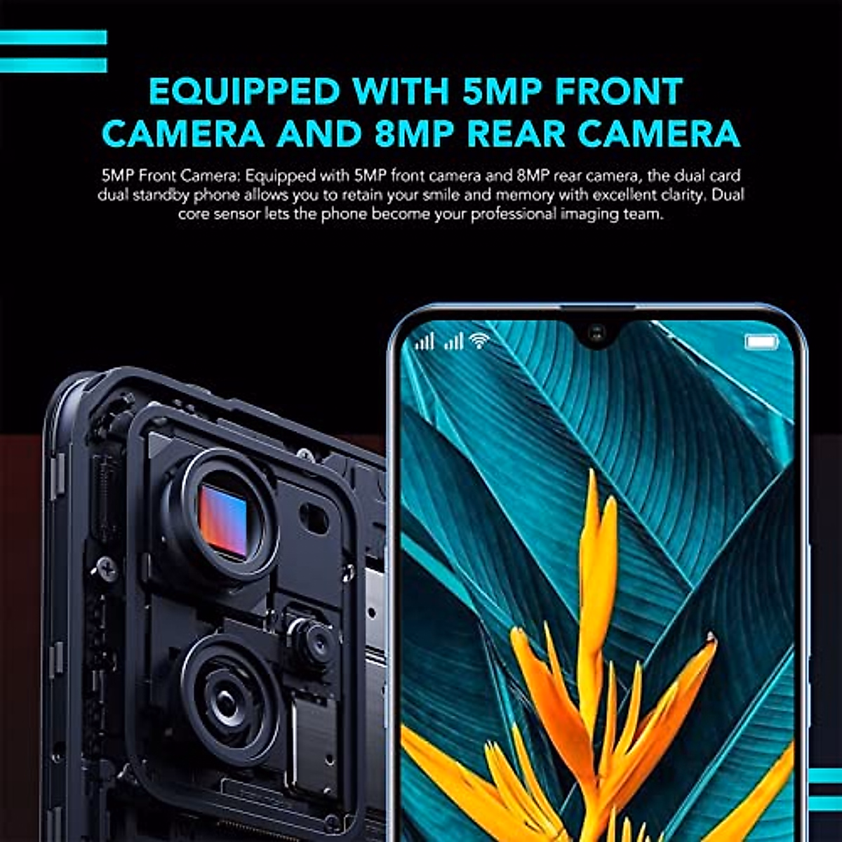 6.1 Inch HD Smartphone Dual SIM Card Mobile Phone, 3G Unlocked Cell Phone Support Face Recognition For 6.0 OS, 3GB 32GB, 6779 10 Core Processor, 5MP 8MP HD Camera, WiFi, FM Radio, 2800mah(Light Blue)