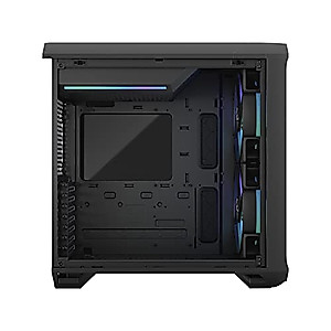 Fractal Design Torrent Compact RGB Black - Light Tint Tempered Glass Side Panels - Open Grille for Maximum air Intake - Two 180mm RGB PWM Fans Included - Type C - ATX Airflow Mid Tower PC Gaming Case