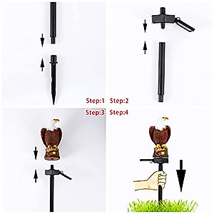PERFECTOP 2 Pack Solar Eagle Garden Lights, Outdoor Solar Bald Eagle Figurines Decorative Stake Light, Garden Eagle Animal Bird Decor Yard Lawn Pathway Decoration Thanksgiving Christmas Ornament Gift