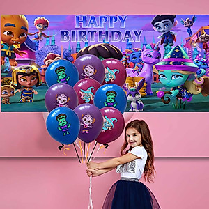 Super Monster Party Supplies Decorations Birthday Cake Topper Banner Decor Backdrop Balloons