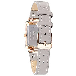 Anne Klein Women's Japanese Quartz Dress Watch with Leather Strap, Gray, 12 (Model: AK/3752RGTP)