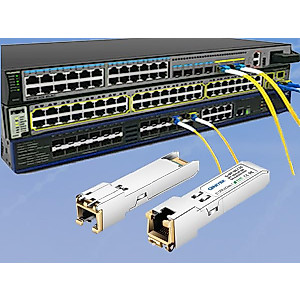 [2 Pack] 1.25/2.5/5/10G SFP+ to RJ45 Transceiver, Copper SFP+ Module, Cat.6a/7, up to 30m, for Cisco SFP-10G-T-S, MikroTik S+RJ10, Ubiquiti UF-RJ45-10G, Netgear AXM765, Netgear, TP-Link, Fortinet