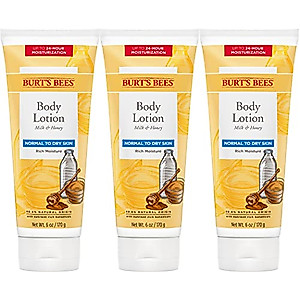 Burt's Bees Hand Cream for Dry Skin, Unscented, Ultimate Care with Baboab Oil, Milk & Honey 6 Ounce (Pack of 3) (Packaging May Vary)