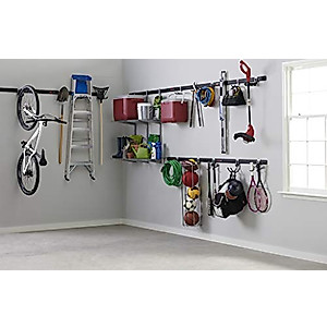 Rubbermaid FastTrack Wall Mounted Storage and Organization System Rail for Home and Garage, Horizontal 48", 2-Pack, Holds up to 1,750 pounds each rail - Black (2091171)