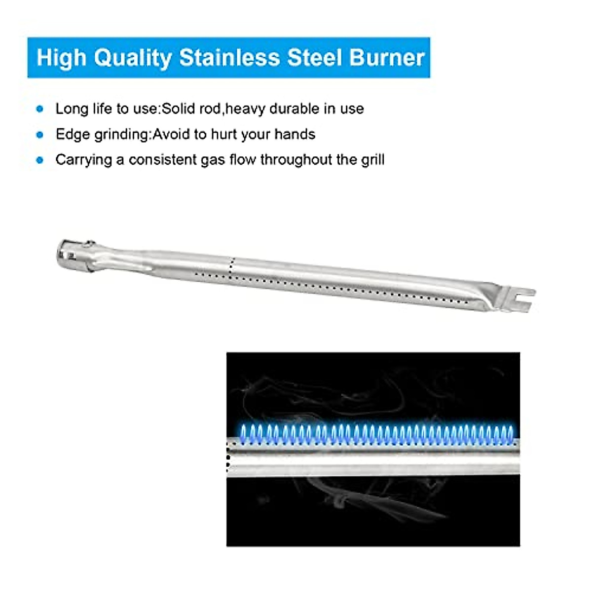 Derurizy Repair Kit Replacement for Ducane 3 Burner 3100, 3200, 3400, 30400040, DUCHD1, 30500048, 30500602, DUCHP1 Gas Grill Stainless Steel Grill Burner Tube, Heat Plate Tent Shield, 17"