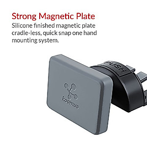 Koomus Pro CD-M CD Slot Magnetic Cradle-less Smartphone Car Mount Holder for all iPhone and Android Devices, Single , Black