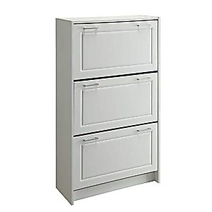 4D Concepts 76453 White Deluxe Triple Shoe Cabinet