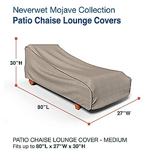 Budge NeverWet Mojave Patio Chaise Cover, Black Ivory, Medium