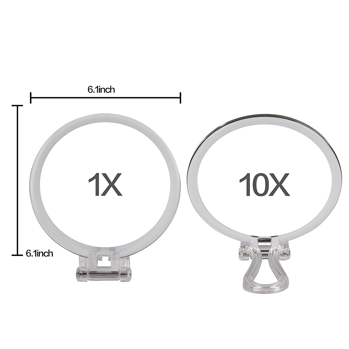 Miss Sweet Folding Hand Held Mirror with 10x Magnification & True Image, 6.1inch Travel Mirror (10X)