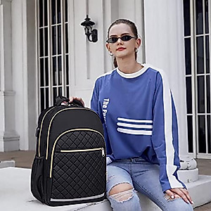 Bluboon Backpack for Women 15.6 Inch Laptop Bookbag College School Backpack Girls Schoolbag Compartment Daypack for Business Travel with USB Charging Port and Headphone Interface