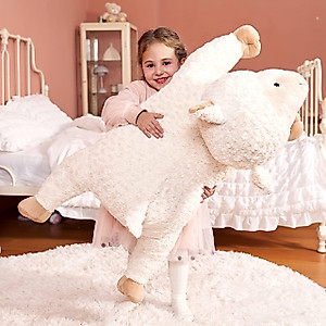 IKASA Large Sheep Stuffed Animal Plush Toy,Giant Lamb Cute Jumbo Soft Toys,30" Huge Big Size Plushy Fat Oversized Plushie,Gifts for Kids (Sheep)