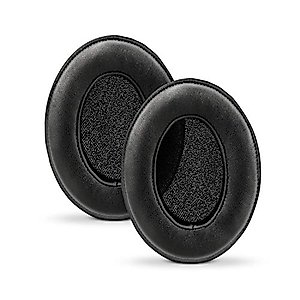 BRAINWAVZ Sheepskin Ear Pads for ATH M50X, M50XBT, M40X, HyperX, SHURE, Turtle Beach, AKG, ATH, Philips, JBL, Fostex Replacement Memory Foam Earpads & Fits Many Headphones (See List), Leather Oval
