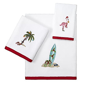 Avanti Linens - Hand Towel, 100% Cotton, Holiday Decor (Flamingo Jingle Collection)