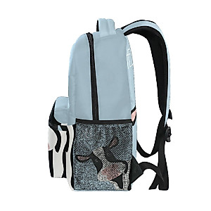 School College Backpack Rucksack Travel Bookbag Outdoor Cute Cow Hello…