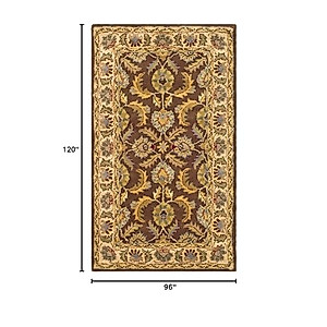 SAFAVIEH Heritage Collection 8' x 10' Brown / Ivory HG451A Handmade Traditional Oriental Premium Wool Area Rug