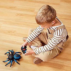 Terra by Battat – Remote Control Spider for Kids – RC Tarantula with LED Eyes – Realistic Animal & Moving Legs – Fast-Moving & 360 Spin – Blue Tarantula – 6 Years +
