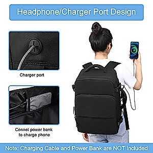 Hanples Large Travel Laptop Backpack for Men Women, Carry On Backpack, Hiking Backpack, Waterproof Durable Business Backpack with USB Charging Port, College Computer Bag, Fits 16 Inch Laptop
