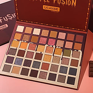 UCANBE Toffee Fusion Nude Eyeshadow Palette, 48 Neutral Shades Naked Eye Shadow Makeup Pallet, High Pigmented Matte Glitter Shimmer Make Up Kit for Women Girls