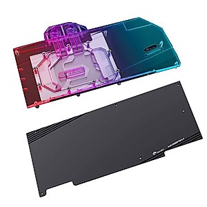 Bykski GPU Copper Water Cooling Block for EVGA RTX3090 RTX3080 RTX3080Ti FTW3 Ultra Gaming (5V LED GPU Block with Backplate)