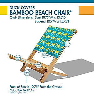 Duck Covers Bamboo Beach Chair, Real Teal Palm