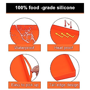Slitunk Griddle Mat for Blackstone Grill - 36 Inch Food Grade Silicone Mat Protective Griddle Cover for Blackstone - Protect Griddle from Rodents, Insects, Heavy Duty Cooking Protective Cover (ORANGE)