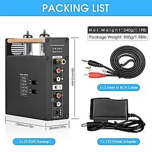 XXXDXDP Mini Vacuum Tube Preamp MM/MC Phono Stage for Turntables Pre-Amplifier Desktop Headphone Amp