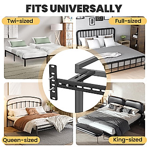 Ruiru Bro Adjustable Bed Headboard Brackets,Universal Headboard Brackets for Adjustable Bed Base,Adjustable Bed Headboard Kit,Adjustable Bed headboard kit Hardware(Black)