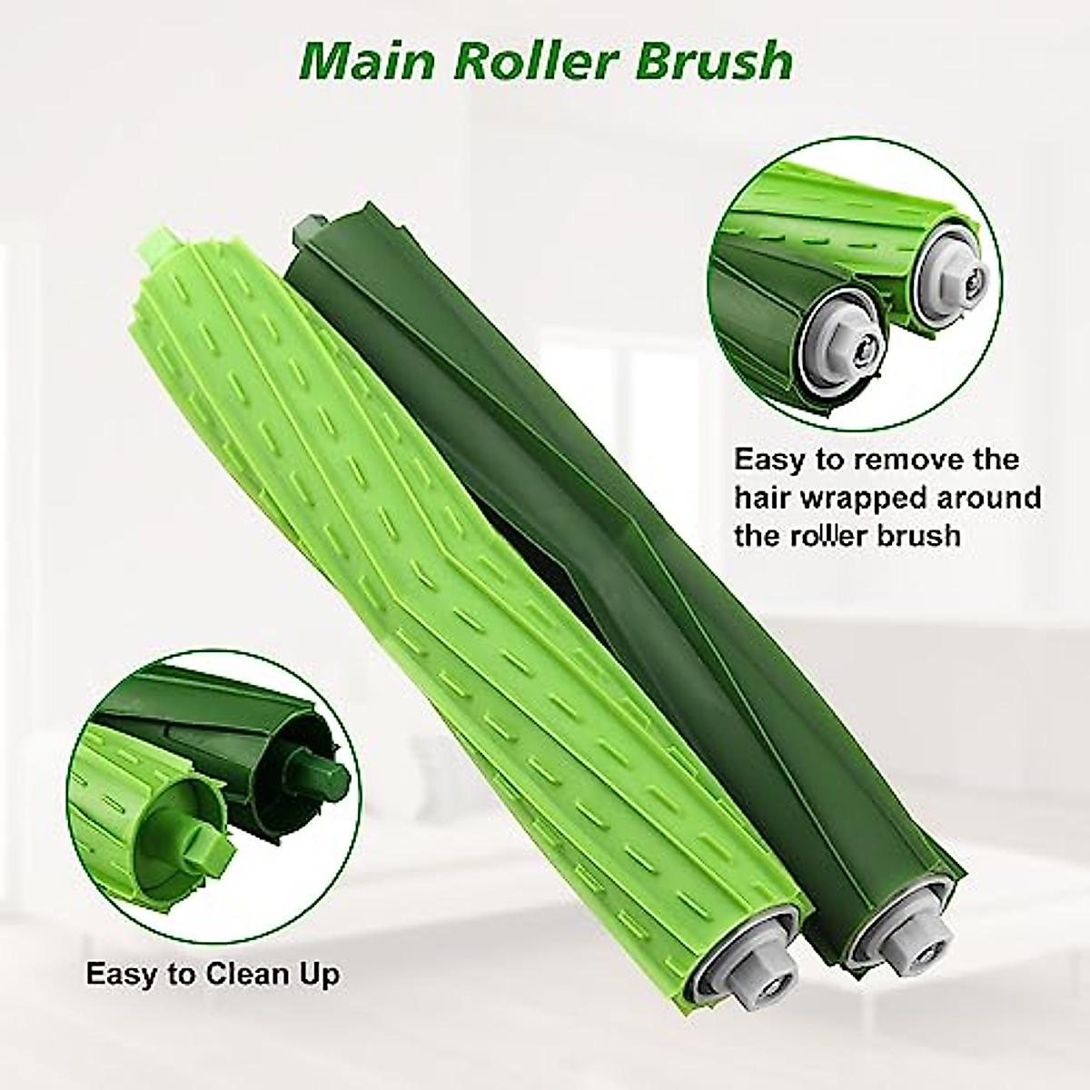 CTIOAOS 9pc Replacement Parts Accessories for iRobot Roomba i3 i3+ i4 i6 i6+ i7 i7+ i8 i8+/Plus E5 E6 E7 J7 I,E &J Series Vacuum Cleaners, 1 set of Roller Brushes & 4 HEPA Filters & 4 Side Brushes