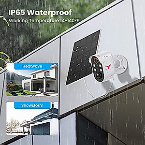 Tuck Solar Security Cameras Wireless Outdoor, 1080P HD Battery Power WiFi Surveillance Indoor Home Camera with 4 Spotlights, Color Night Vision, 2-Way Audio, Human Detection, Cloud Storage