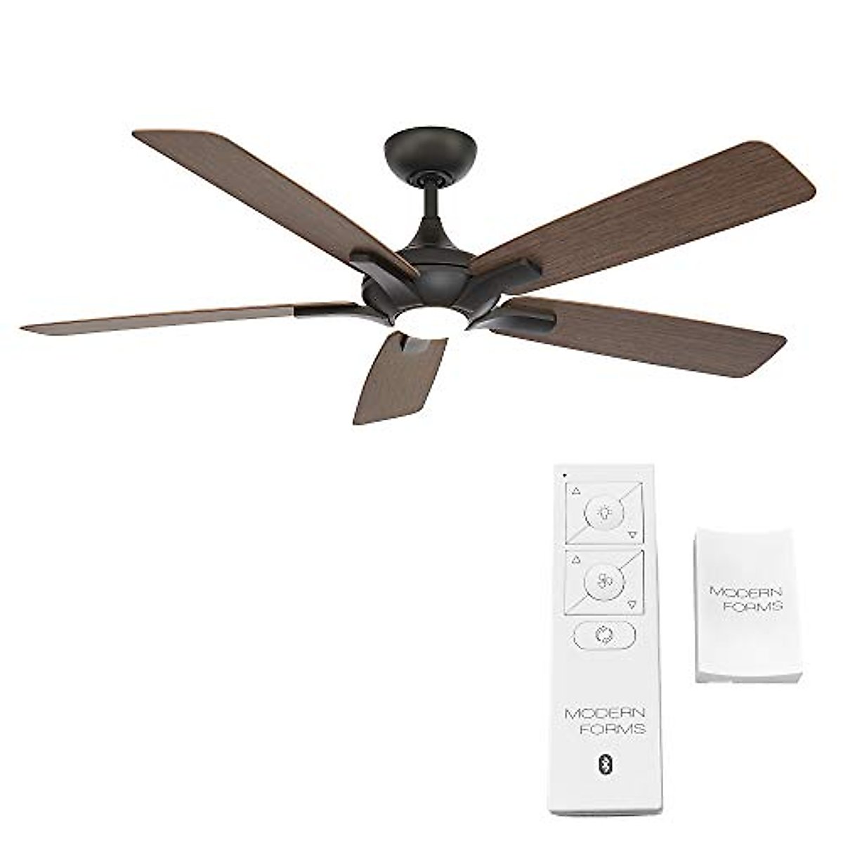 Mykonos Smart Indoor and Outdoor 5-Blade Ceiling Fan 60in Bronze/Dark Walnut with 3500K LED Light Kit and Remote Control works with Alexa, Google Assistant, Samsung Things, and iOS or Android App