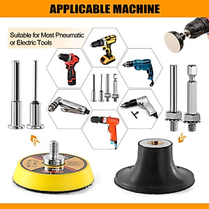 POLIWELL 2 Inch Sanding Discs Hook and Loop Variety Kit 80-3000 Grit for Drill Grinder Rotary Tools Die Grinder,2”Roll Lock Quick Change Discs Attachment with 1/8"&1/4" Shank Backer Plate,195 Pack