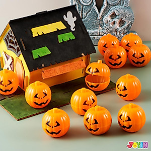JOYIN 18PCS Halloween Mochi squishy toys with Mini Pumpkin Boxes for Kids Girls Boys, Prefilled Pumpkin Cases with Toys Inside, Halloween Party Favors Supplies Gifts, Trick or Treating Bags Fillers
