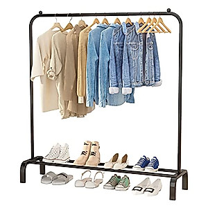 UDEAR Garment Rack Freestanding Hanger Multi-functional Single pole Bedroom Clothing Rack Bedroom, Black