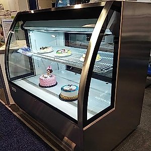 FRICOOL Deli Case, 48" Refrigerated Display Case Commercial Display Cooler Case Refrigerator with 2 Doors, Adjustable Shelves and Led for Showcase and Store Meats, Cheeses, Salads- 33~41°F, 18 cu.ft