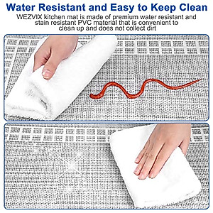 WEZVIX Anti Fatigue Kitchen Rugs Set [2 PCS], Cushioned Waterproof Floor Mats, Kitchen Rugs and Mats Non-Skid, Ergonomic Comfort foam Kitchen Mat for Floor Home, Office, Sink, Laundry - Grey and White