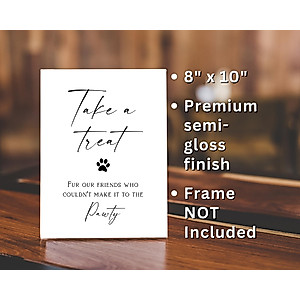 Take a Treat Doggie Bag Sign, Dog Wedding Decoration, Pet Favor Cat, Treat Reception Gift for Guests, Thank You Bridal Shower Supplies, Fur Our Friends Who Couldn't Come to The Pawty