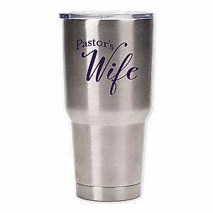 Elanze Designs Pastor's Wife Teach Pray Love 30 Oz Stainless Steel Travel Mug with Lid