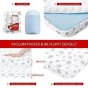 Pack and Play Mattress Topper, Dual Sided Pack N Play Mattress Pad for Babies and Toddlers, Premium Memory Foam Pack N Play Mattresses 38x26x2 Inch