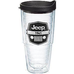 Tervis Jeep Made in USA Double Walled Insulated Tumbler Travel Cup Keeps Drinks Cold & Hot, 24oz, Logo