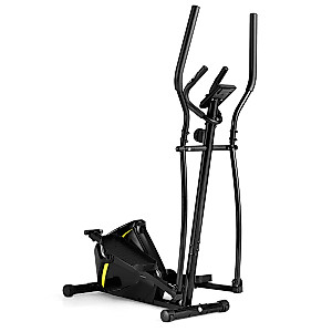 Goplus Elliptical Machine Trainer, Cross Trainer Magnetic Exercise Machine for Home with 8 Level Resistance and Digital Monitor and Extra-Large Pedal (Black)