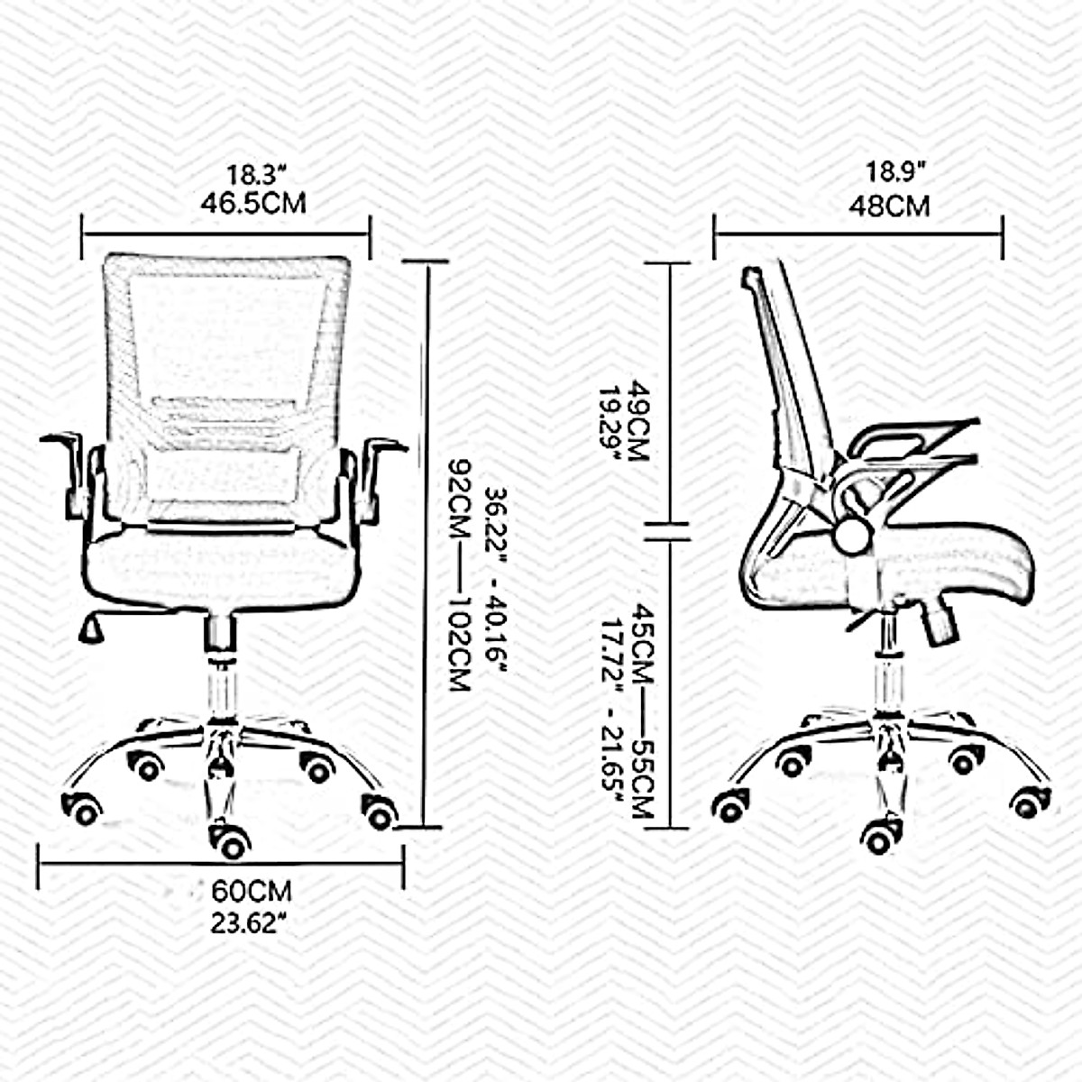 MayNuo Chair Office Desk Chair Computer Chair Office Chair Lift Swivel Chair Mesh Seat Ergonomic Reclining Game Chair/Black